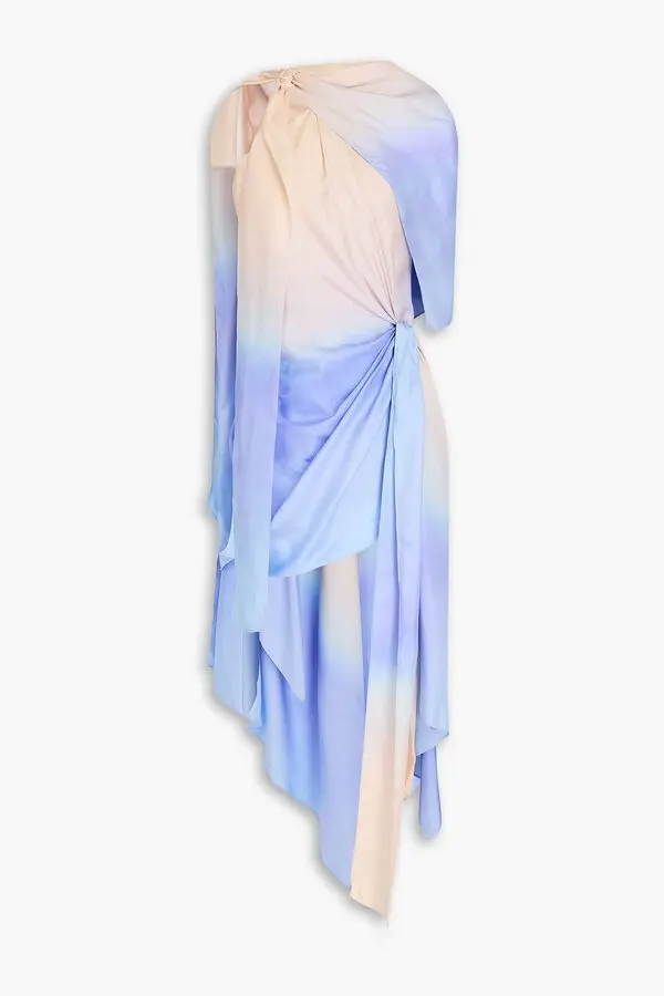 Zimmermann Draped Dégradé Silktwill Mini Dress - Light Blue