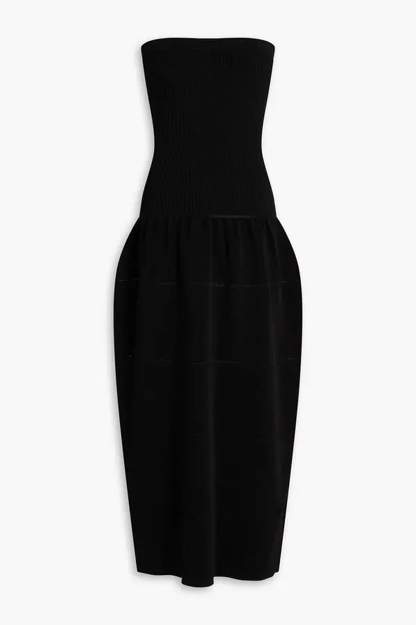 Zimmermann Strapless Knitted Midi Dress - Black