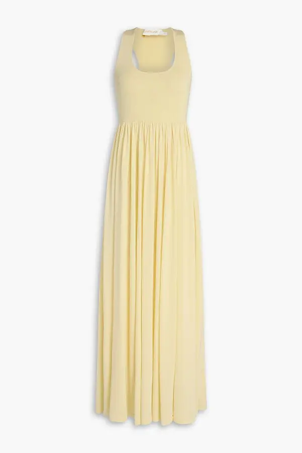 Zimmermann Metallic Jersey Maxi Dress - Pastel Yellow