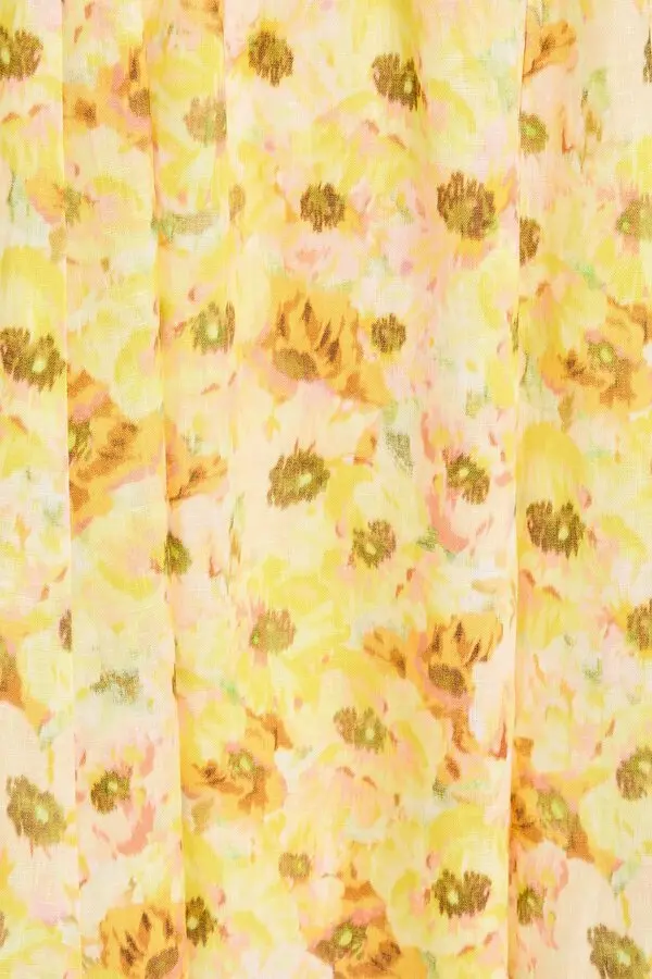 Zimmermann Floral-print Linen Midi Dress With Open Back