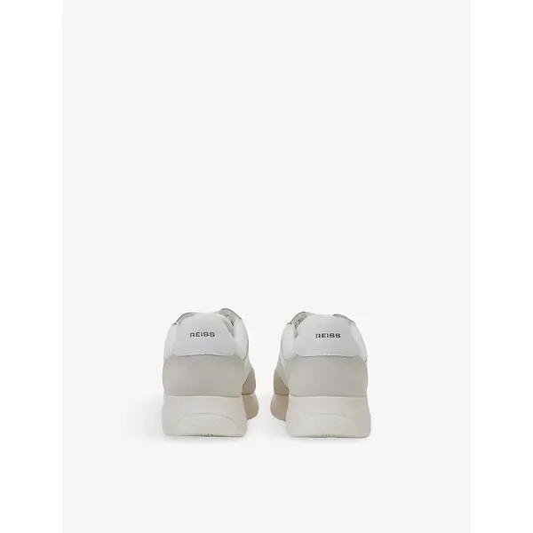 REISS Emmett V2 Bonded-leather Suede Running Trainers