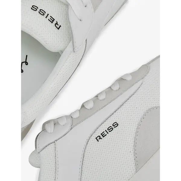 REISS Emmett V2 Bonded-leather Suede Running Trainers