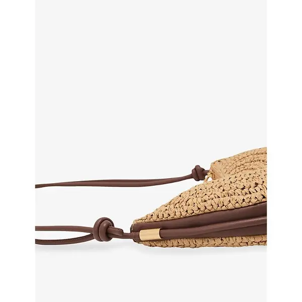 REISS Harriet Raffia-effect Woven Shoulder Bag