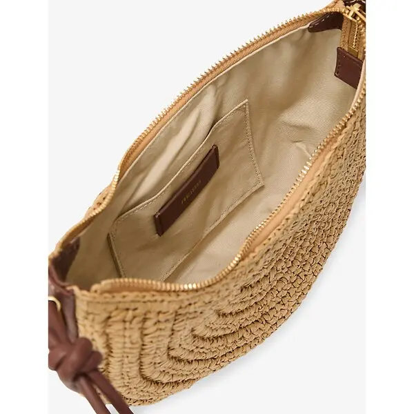 REISS Harriet Raffia-effect Woven Shoulder Bag
