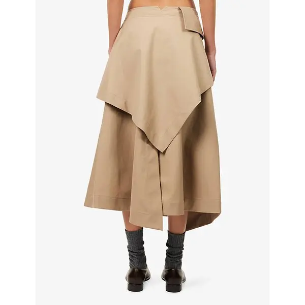 ROHE FRAMES Deconstructed Trench Cotton Midi Skirt