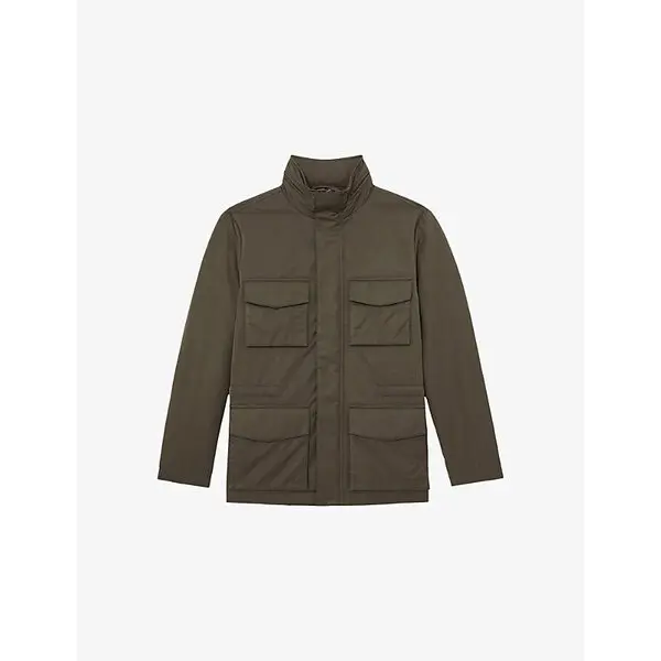 REISS Cotton-blend Padded Jacket - Khaki Green