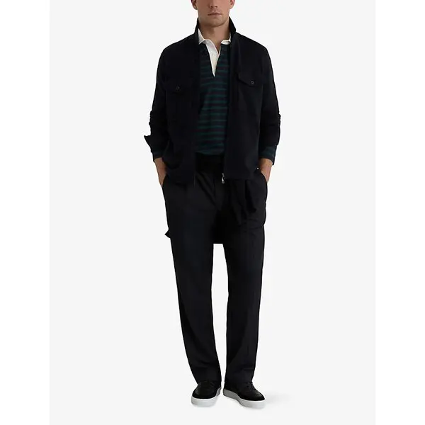 REISS Dunstall Four-pocket Knitted Jacket - Navy