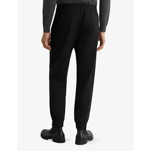 REISS Ascend Drawstring-waist Trousers - Black