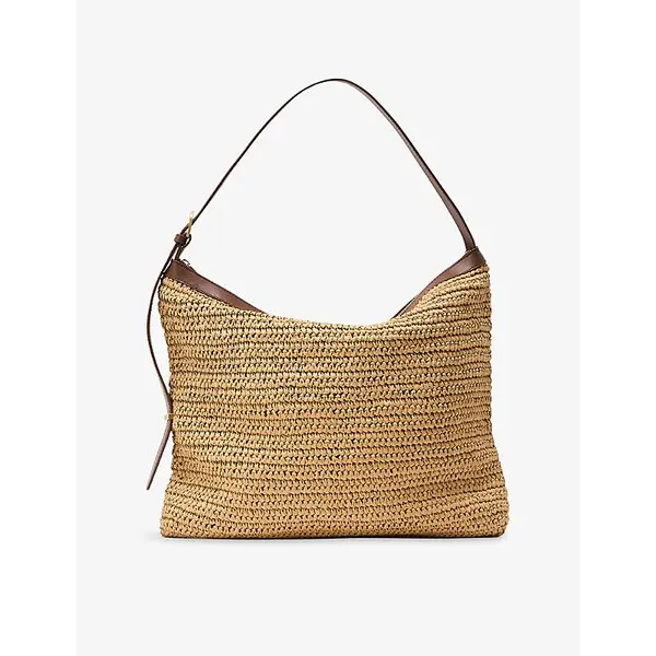 REISS Woven Raffia Tote Bag - Natural