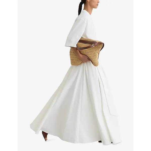 REISS Woven Raffia Tote Bag - Natural