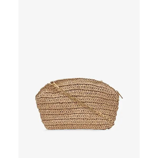 REISS Raffia Clutch Bag