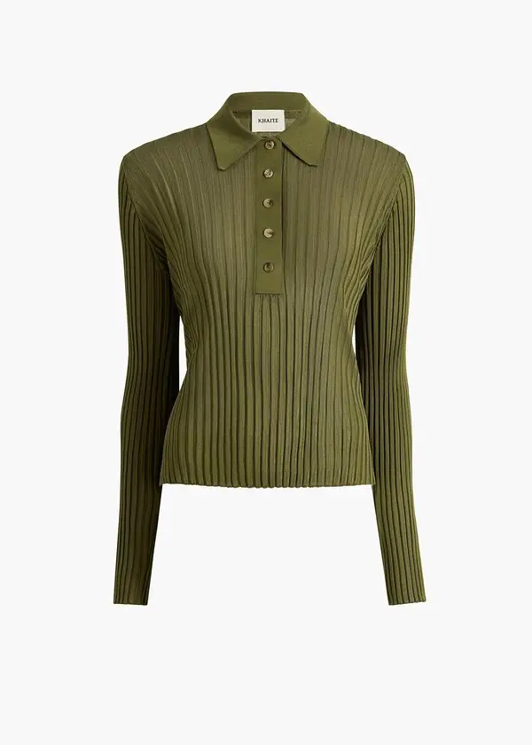 Khaite Vin Knit Top - Olive