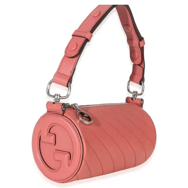 Gucci Diagonal Quilted Calfskin Blondie Barrel Bag - Pink