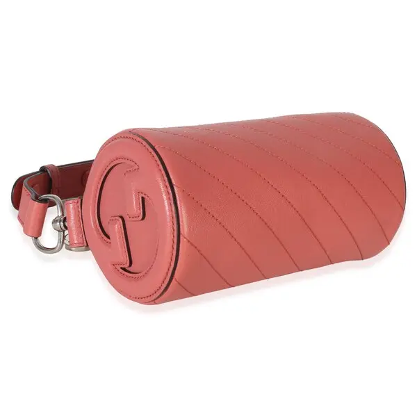 Gucci Diagonal Quilted Calfskin Blondie Barrel Bag - Pink