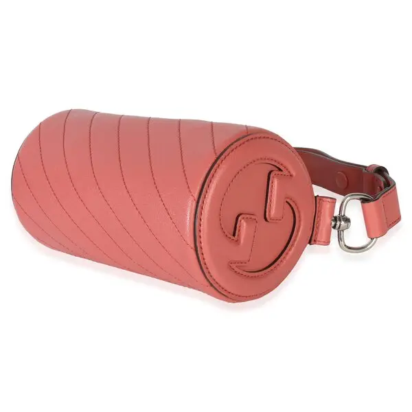 Gucci Diagonal Quilted Calfskin Blondie Barrel Bag - Pink