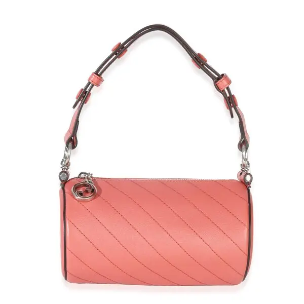 Gucci Diagonal Quilted Calfskin Blondie Barrel Bag - Pink