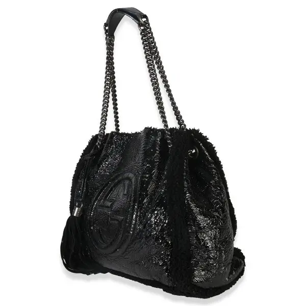 Gucci Patent Shearling Soho Hobo