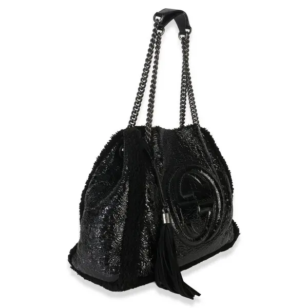 Gucci Patent Shearling Soho Hobo