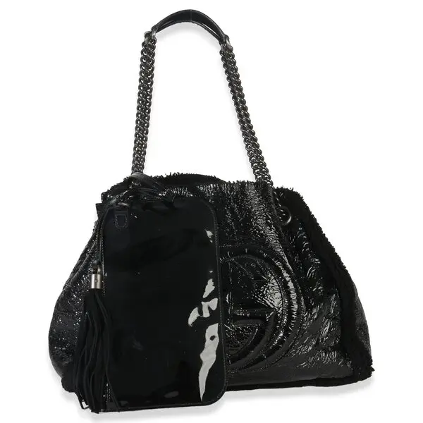 Gucci Patent Shearling Soho Hobo