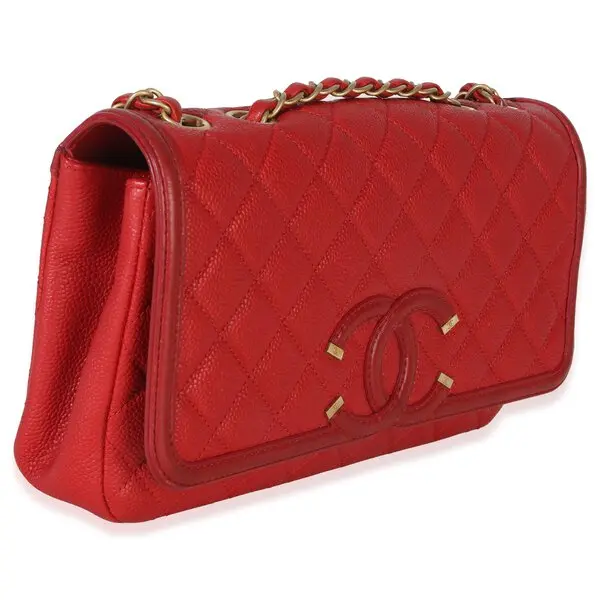 Chanel Quilted Caviar Filigree Flap Bag