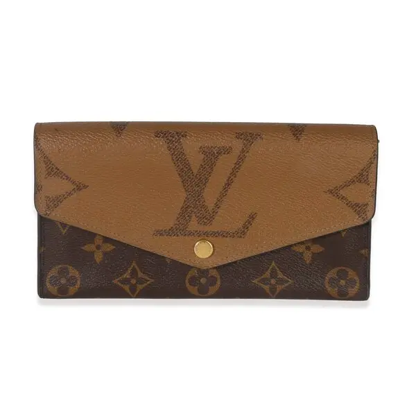 LOUIS VUITTON Reverse Monogram Giant Canvas Sarah Wallet - Brown