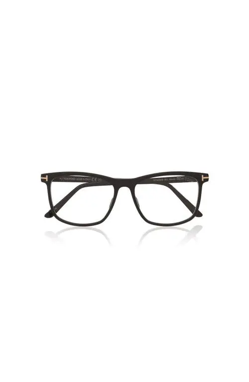 TOM FORD 56mm Square Eyeglasses - Black
