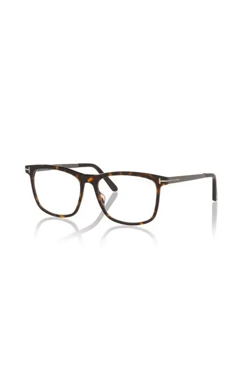 TOM FORD 56mm Square Optical Glasses - Tortoise