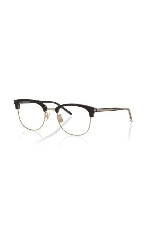 Saint Laurent 51mm Round Optical Glasses - Black