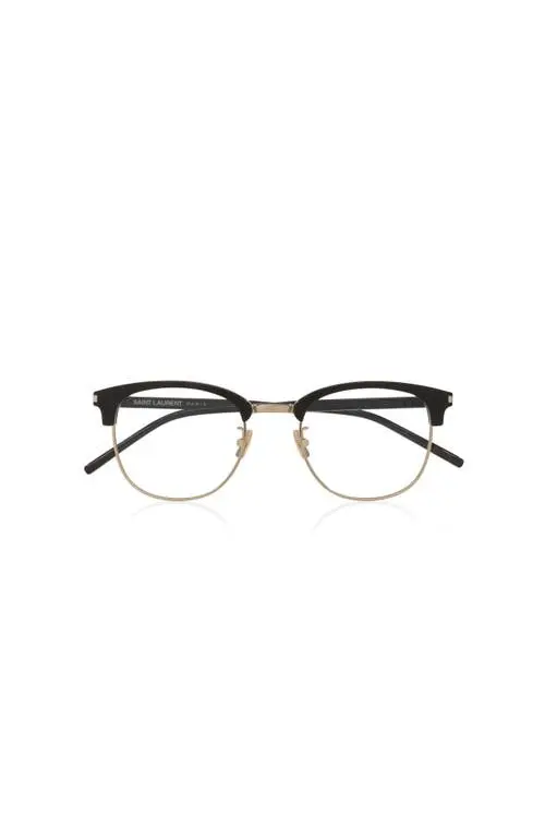 Saint Laurent 51mm Round Optical Glasses - Black