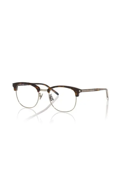 Saint Laurent 51mm Round Optical Glasses - Tortoise