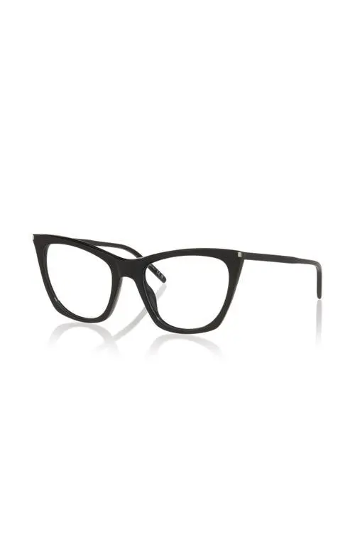 Saint Laurent 55mm Cat Eye Optical Glasses - Black