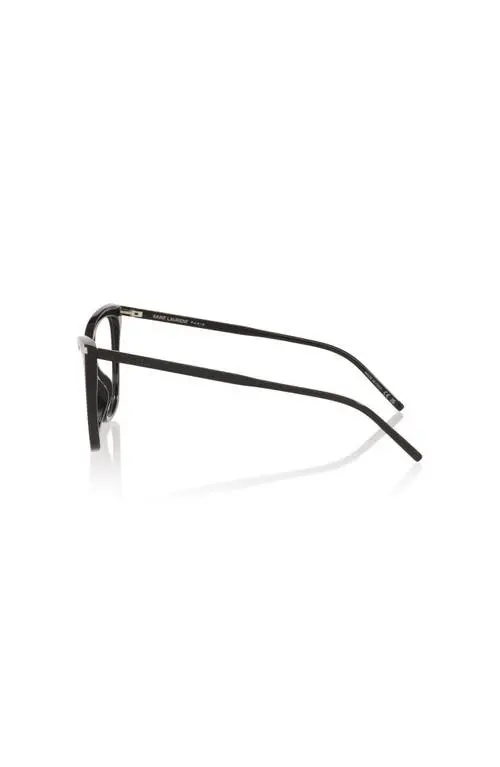 Saint Laurent 55mm Cat Eye Optical Glasses - Black
