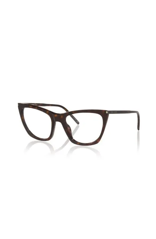 Saint Laurent 55mm Cat Eye Optical Glasses - Tortoise