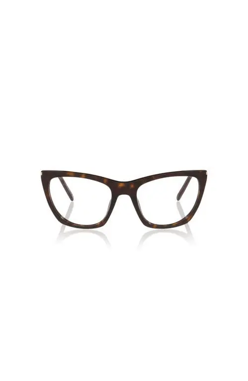 Saint Laurent 55mm Cat Eye Optical Glasses - Tortoise