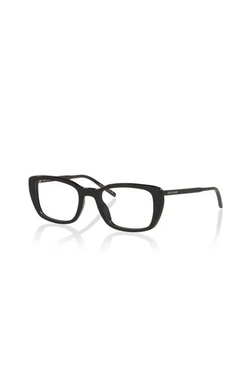 Saint Laurent 49mm Rectangle Optical Glasses - Black