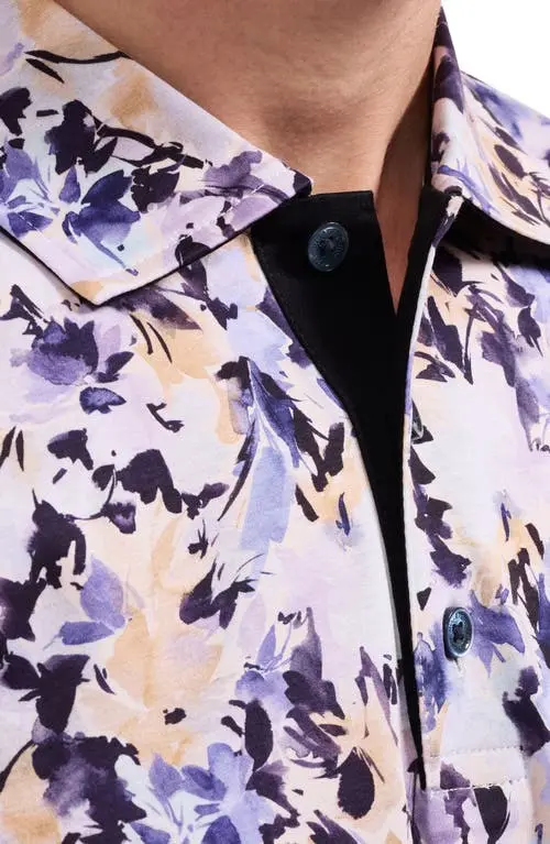 Bugatchi Hendrix Floral Pima Cotton Polo