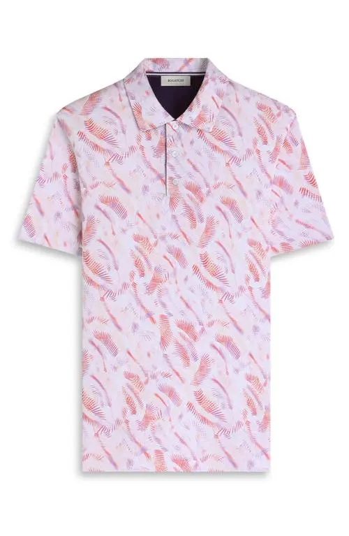 Bugatchi Hendrix Tropical Print Pima Cotton Polo - Peach