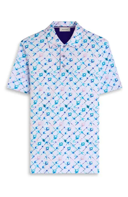 Bugatchi Hendrix Geo Print Pima Cotton Polo