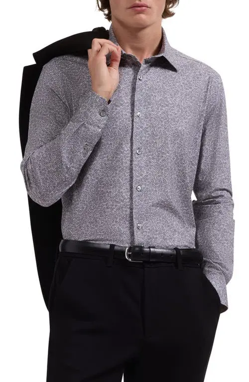 Bugatchi James Ooohcotton® Floral Print Button-up Shirt - Graphite