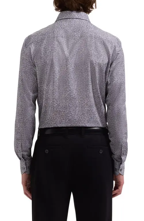 Bugatchi James Ooohcotton® Floral Print Button-up Shirt - Graphite