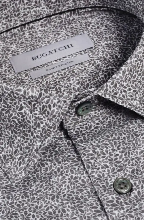 Bugatchi James Ooohcotton® Floral Print Button-up Shirt - Graphite