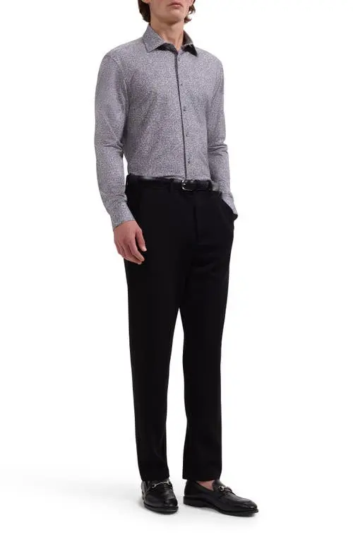 Bugatchi James Ooohcotton® Floral Print Button-up Shirt - Graphite