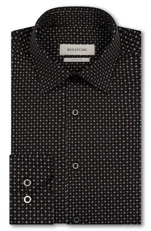 Bugatchi James Ooohcotton® Geometric Print Button-up Shirt - Black