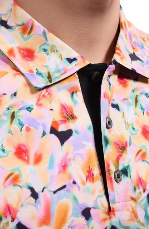 Bugatchi Hendrix Floral Pima Cotton Polo