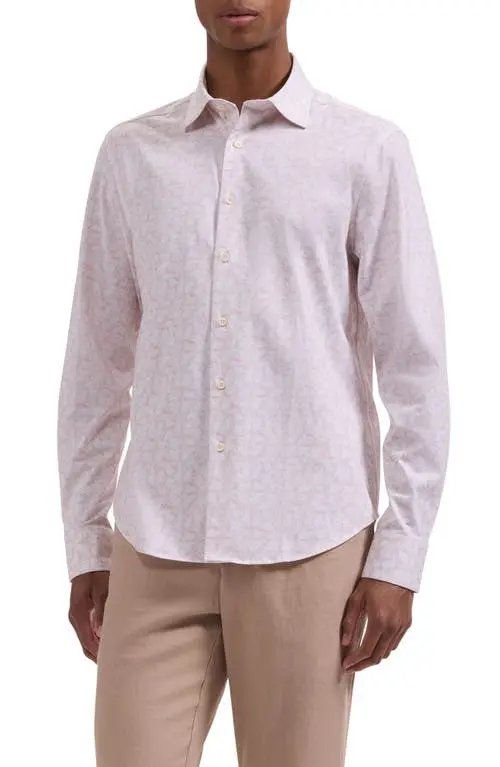 Bugatchi James Ooohcotton® Floral Print Button-up Shirt - Peach