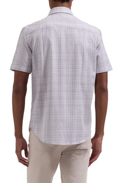 Bugatchi Miles Ooohcotton® Shadow Plaid Short Sleeve Button-up Shirt