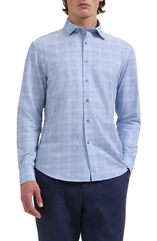 Bugatchi James Ooohcotton® Plaid Print Button-up Shirt - Air Blue