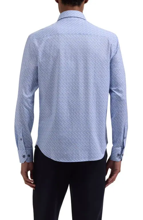 Bugatchi James Ooohcotton® Geometric Print Button-up Shirt - Iris