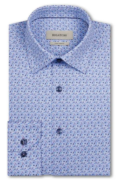 Bugatchi James Ooohcotton® Geometric Print Button-up Shirt - Iris