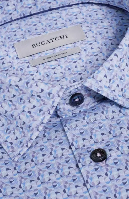 Bugatchi James Ooohcotton® Geometric Print Button-up Shirt - Iris